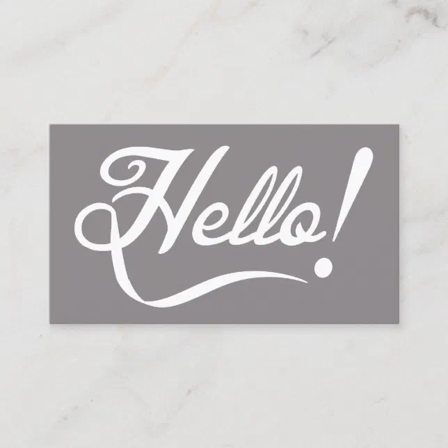 Elegant Hello Business Card | Zazzle