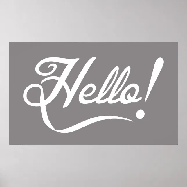 Elegant Hello Poster | Zazzle
