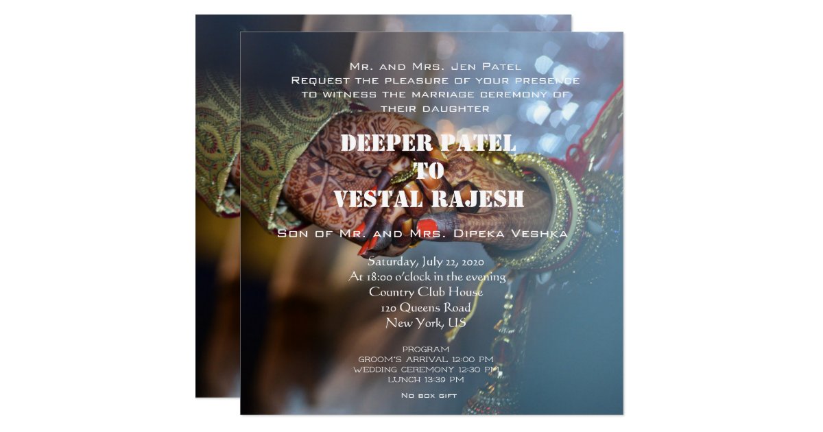 Elegant Henna Indian Wedding Invitation | Zazzle.com