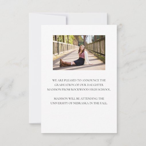 Elegant High School Graduation Photo Announcement | Zazzle
