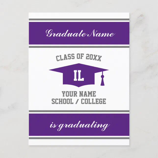 Elegant high school graduation photo announcement postcard | Zazzle