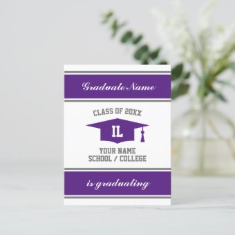 Elegant high school graduation photo announcement postcard | Zazzle