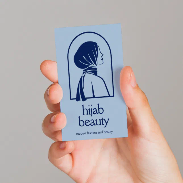 Elegant Hijab Logo Minimalist Muslim Islamic Business Card | Zazzle