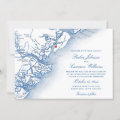 Elegant Hilton Head Island Map Navy Blue Wedding Invitation | Zazzle
