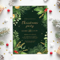 Elegant Holiday Greenery Botanical Christmas Party Invitation | Zazzle