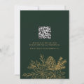 Elegant Holiday Greenery QR Code Christmas Party I Invitation | Zazzle
