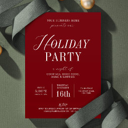 Elegant Holiday Office Party Business Christmas Invitation | Zazzle
