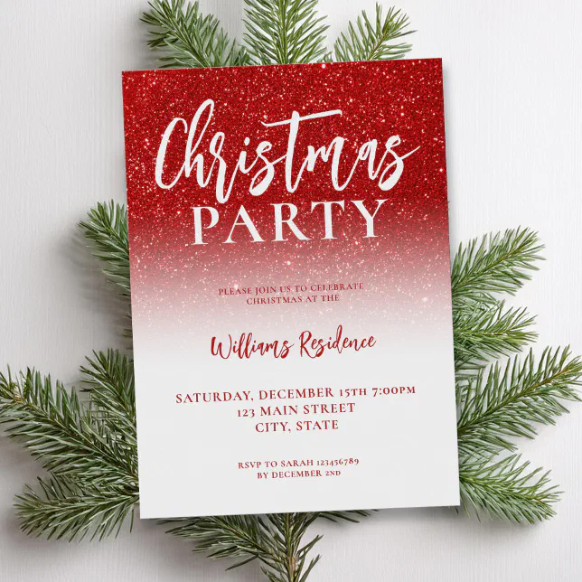 Elegant Holiday Party Christmas Invitation | Zazzle
