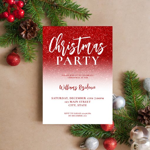 Elegant Holiday Party Christmas Invitation | Zazzle