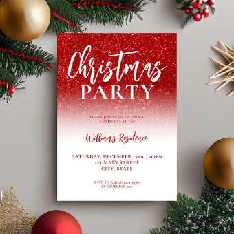 Elegant Holiday Party Christmas Invitation | Zazzle