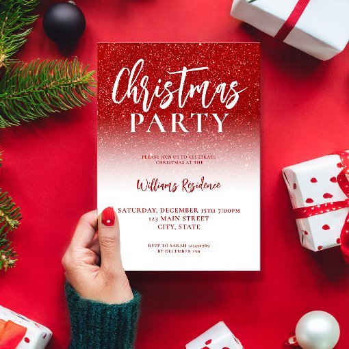 Elegant Holiday Party Christmas Invitation | Zazzle