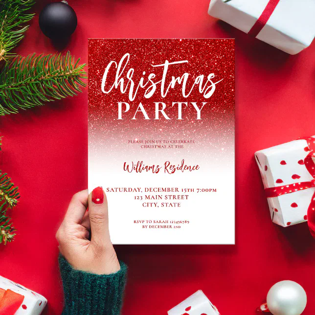 Elegant Holiday Party Christmas Invitation | Zazzle