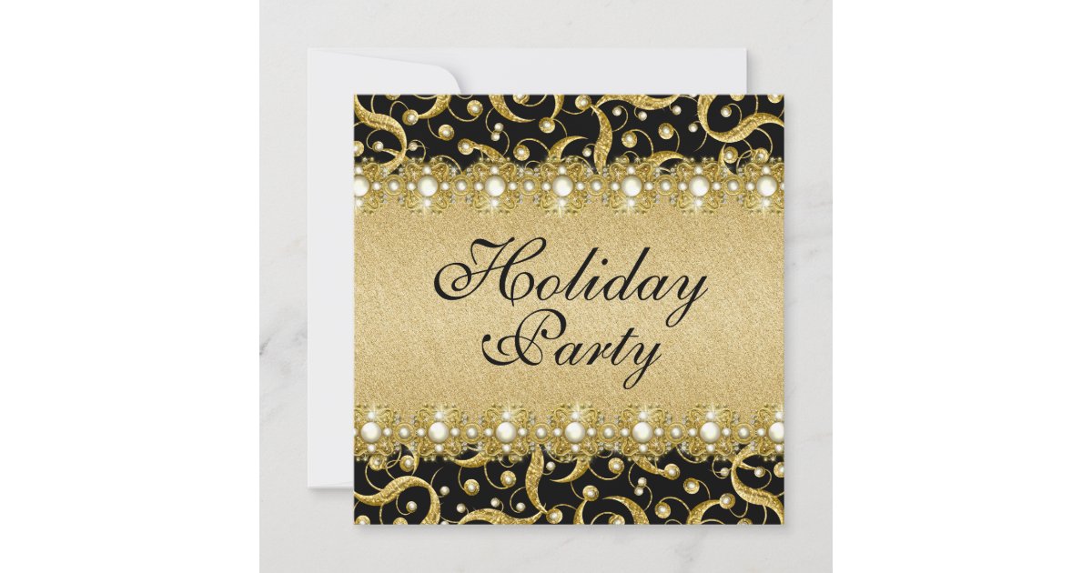 Elegant holiday party "year end" function invitation | Zazzle