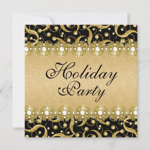Elegant holiday party "year end" function invitation | Zazzle