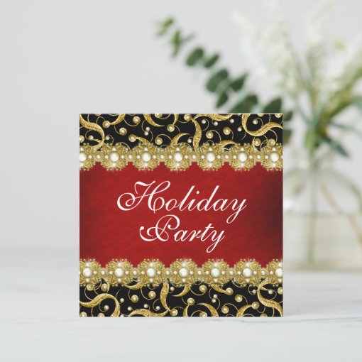 Elegant holiday party "year end" function invitation | Zazzle