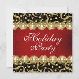 Elegant holiday party "year end" function invitation | Zazzle