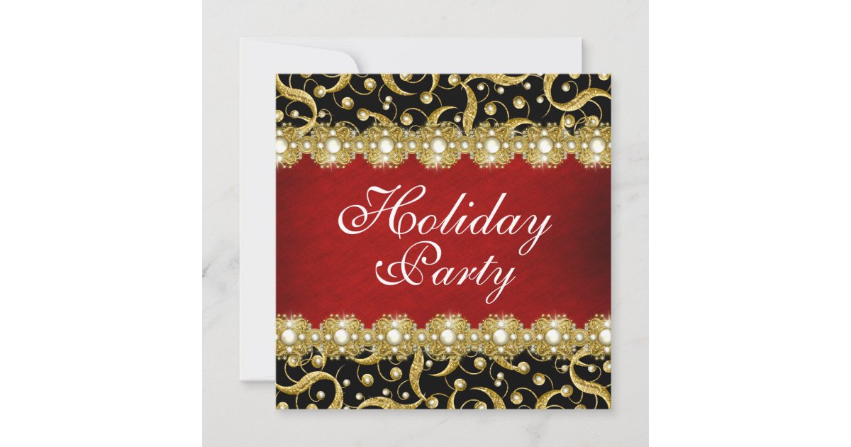 Elegant holiday party "year end" function invitation | Zazzle