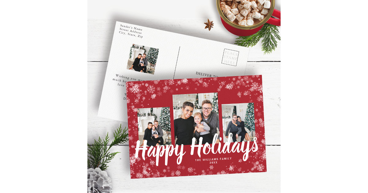 Elegant Holiday Photo Postcard | Zazzle