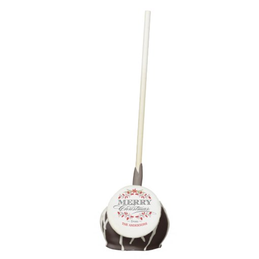 Elegant Holly Personalized Christmas Cake Pops | Zazzle