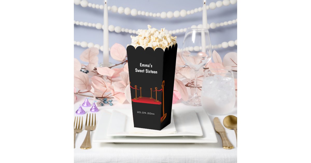 Elegant Hollywood Red Carpet Sweet 16 Birthday Favor Boxes | Zazzle
