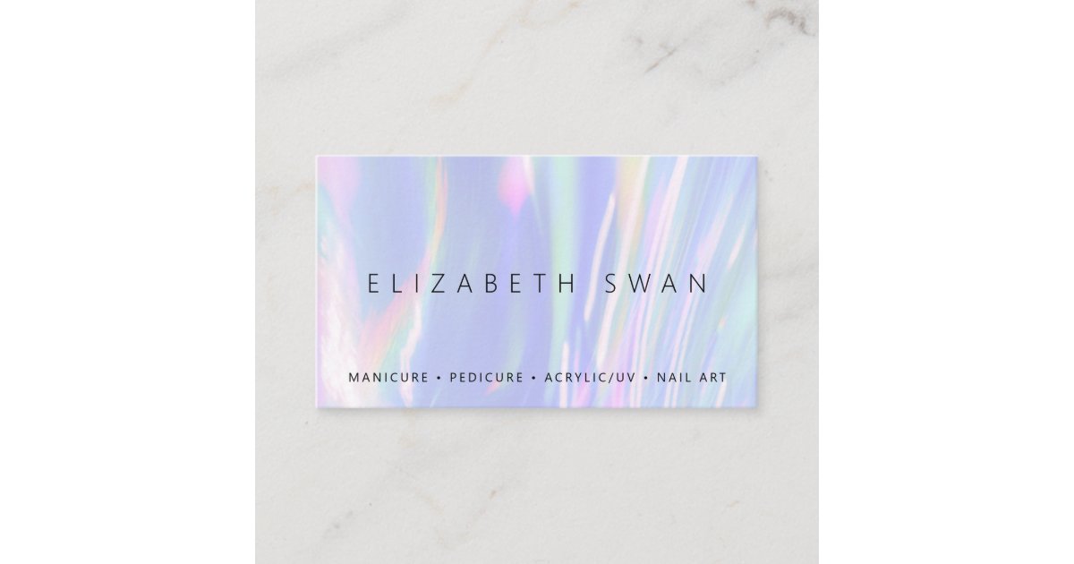 Elegant Holographic Violet Pastel Business Card | Zazzle