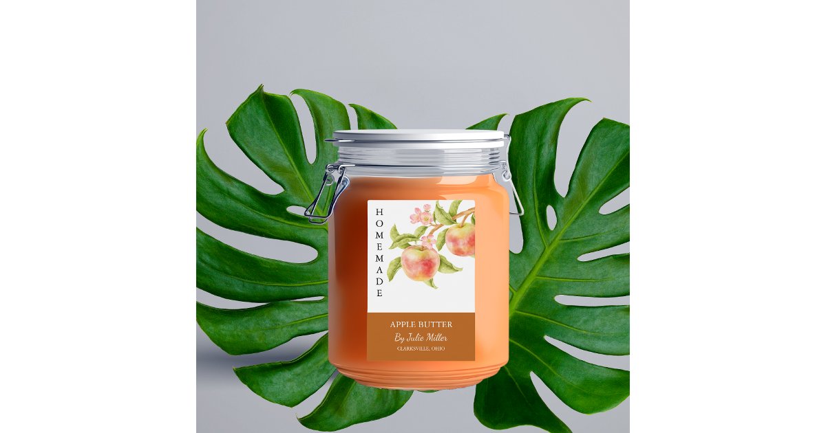 Elegant Homemade Apple Butter Label | Zazzle