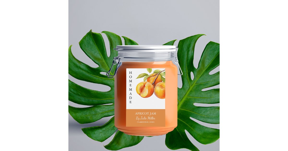 Elegant Homemade Apricot Jam Label | Zazzle