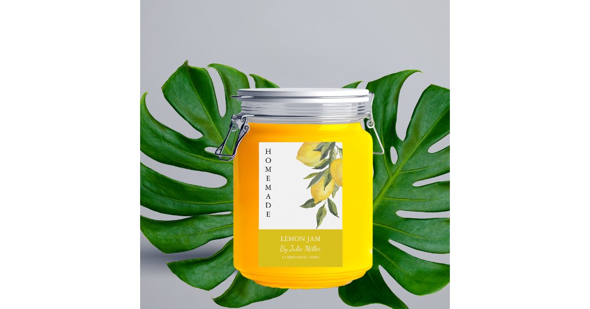 Elegant Homemade Lemon Jam Label | Zazzle