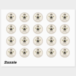 Elegant Honey Bee Classic Round Sticker | Zazzle