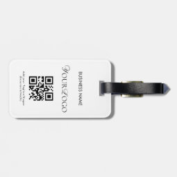 Elegant Horizontal Custom Company Logo QR Code Luggage Tag | Zazzle