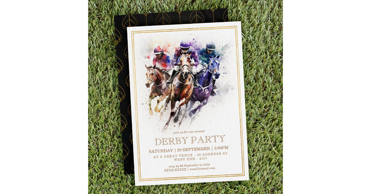 Elegant Horse Race Derby Party / Equestrian Invitation | Zazzle