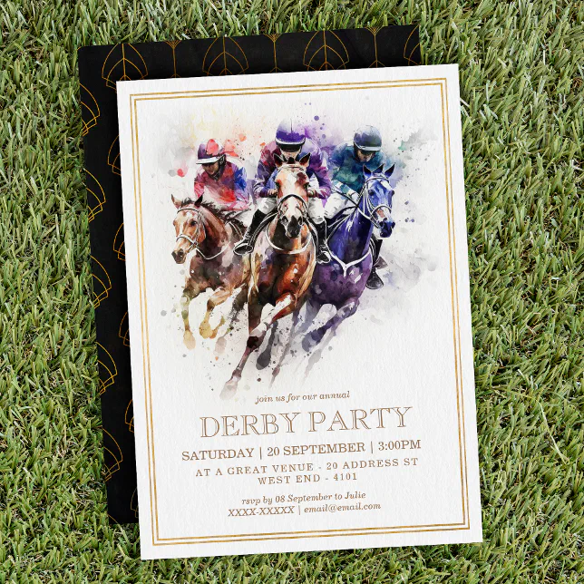 Elegant Horse Race Derby Party / Equestrian Invitation | Zazzle