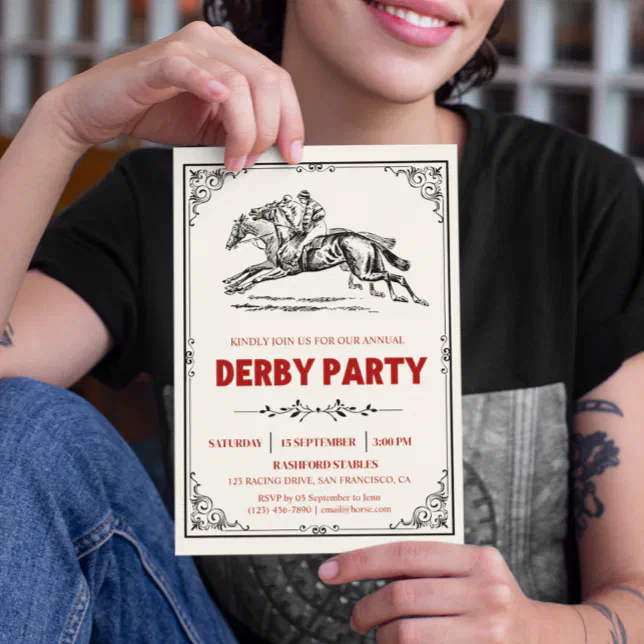 Elegant Horse Race Derby Party Equestrian Invitation | Zazzle