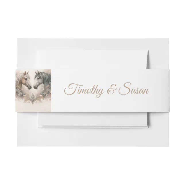 Elegant Horses Wedding Invitation Belly Band | Zazzle