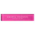 Elegant hot pink desk name plate | Zazzle
