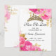 Elegant Hot Pink Floral Quinceanera Save The Date Postcard | Zazzle