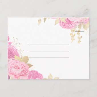 Elegant Hot Pink Floral Quinceanera Save The Date Postcard | Zazzle