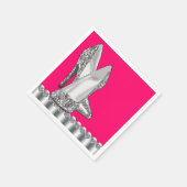 Elegant Hot Pink Glitter High Heel Shoe Paper Napkins | Zazzle