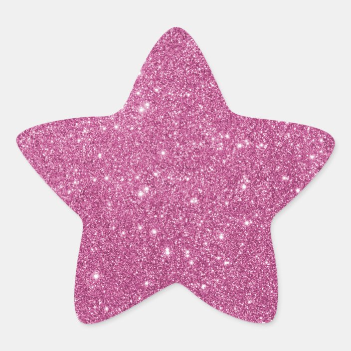Elegant Hot Pink Glitter Star Sticker | Zazzle.com