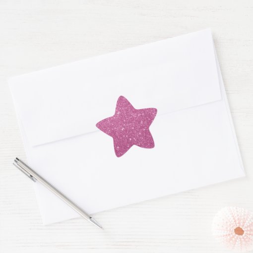 Elegant Hot Pink Glitter Star Sticker | Zazzle