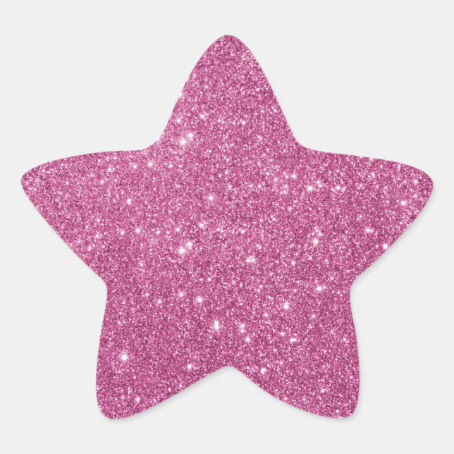 Elegant Hot Pink Glitter Star Sticker | Zazzle