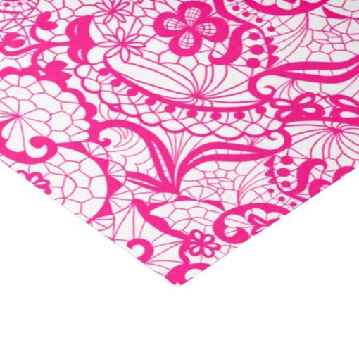 Elegant Hot Pink Lace Pattern Tissue Paper | Zazzle