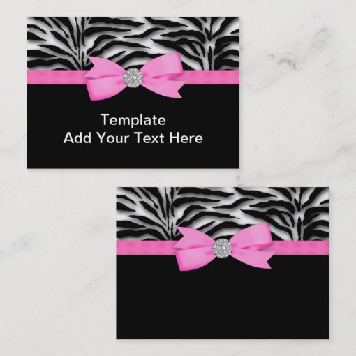 Elegant Hot Pink Zebra Business Cards | Zazzle