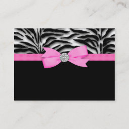 Elegant Hot Pink Zebra Business Cards | Zazzle