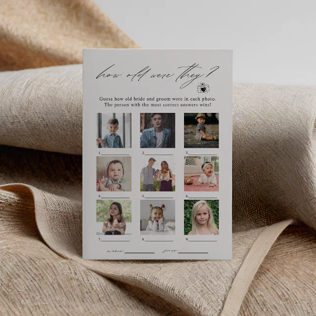 Elegant How Old Were They Photo Game Card | Zazzle