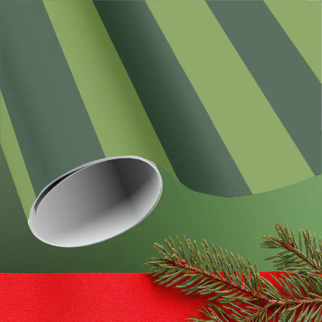 Elegant Hunter Green Garden Green Stripe Wrapping Paper | Zazzle