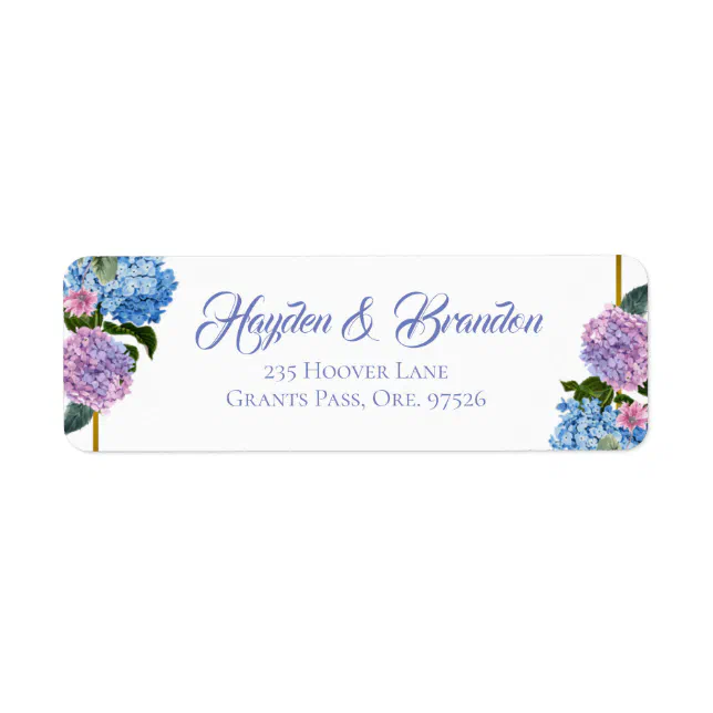 Elegant Hydrangea Address Labels | Zazzle