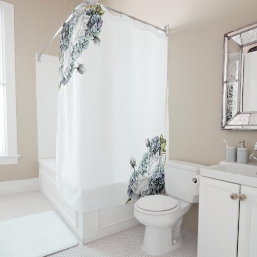 Elegant Hydrangeas Bathroom Shower Curtain | Zazzle
