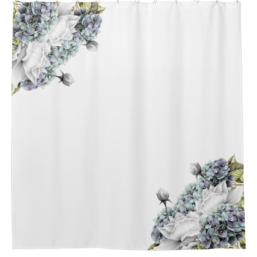Elegant Hydrangeas Bathroom Shower Curtain | Zazzle