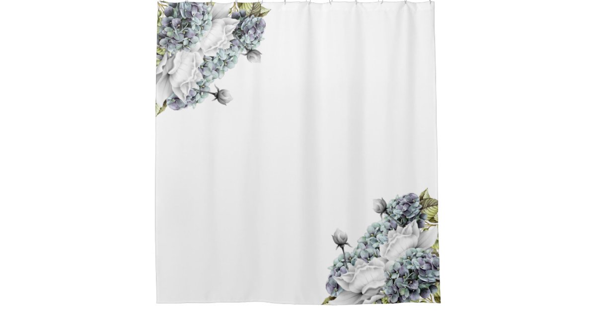 Elegant Hydrangeas Bathroom Shower Curtain | Zazzle